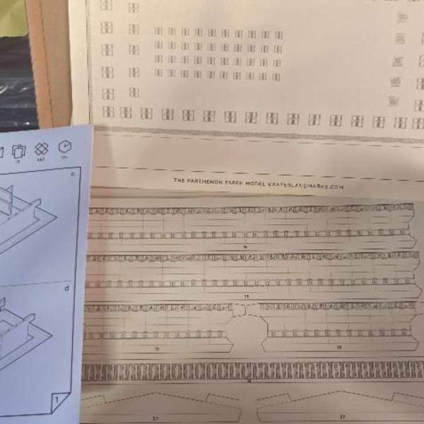 THE PARTHENON Architecture Paper Model Kit Ancient Greek Temple ...