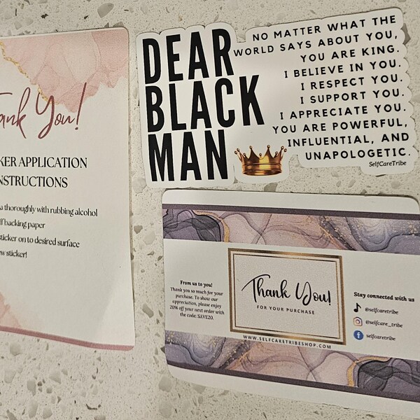 Dear Black Man Stickers | Self Care Stickers| Journal Stickers| Planner ...