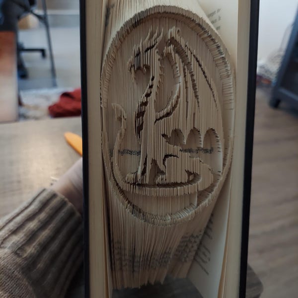 Golden Lion Book Fold | Upcycled Vintage Art | Leo Zodiac Origami ...