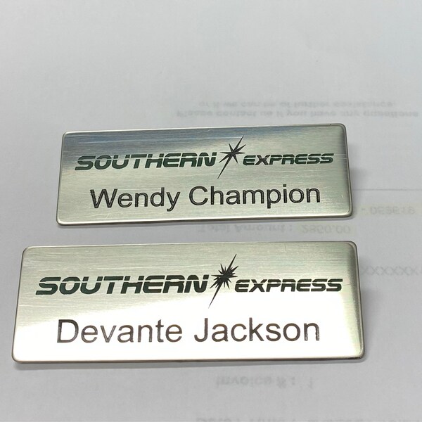 1" X 3" Department Metal Name Badge - Etsy