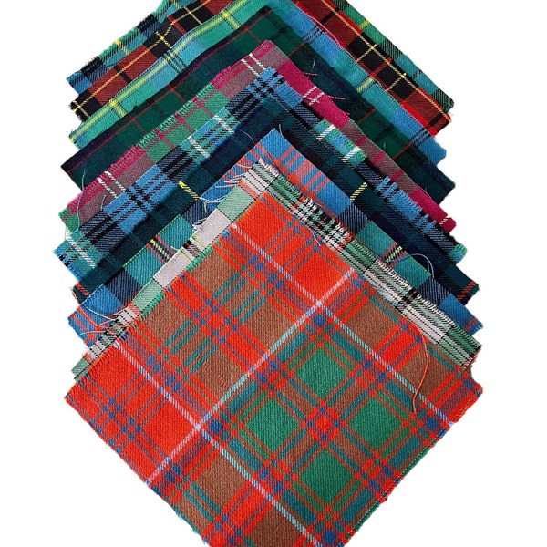 Tweed Fabric Patchwork Patches 20 Squares 23 Cm X 23 Cm 100% Pure Wool ...