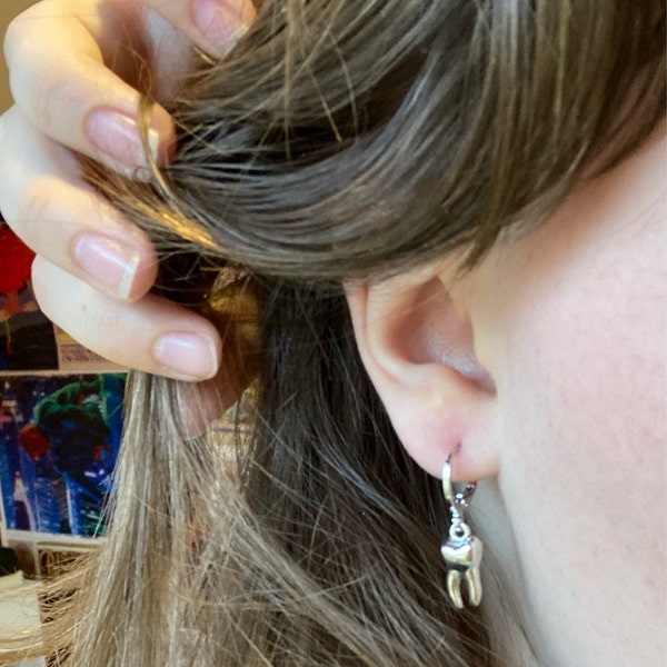 Dirt Bike Earrings Silver Motocross Rider Charm Earrings Motorcycle ...