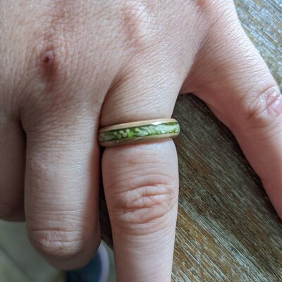 Wood Nature Wedding Rings, Engagement Flower Ring, Light Women Wooden ...
