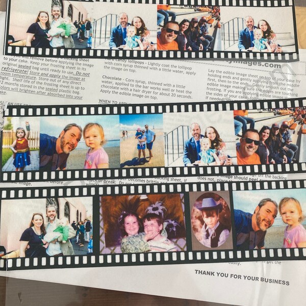 Edible Film Strips With Photographs for Wrapping the Sides of Cakes ...