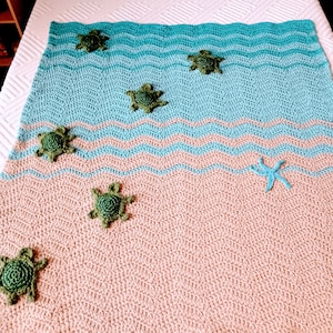 INSTANT DOWNLOAD Crochet Pattern Sea Turtle Blanket Pattern Includes ...