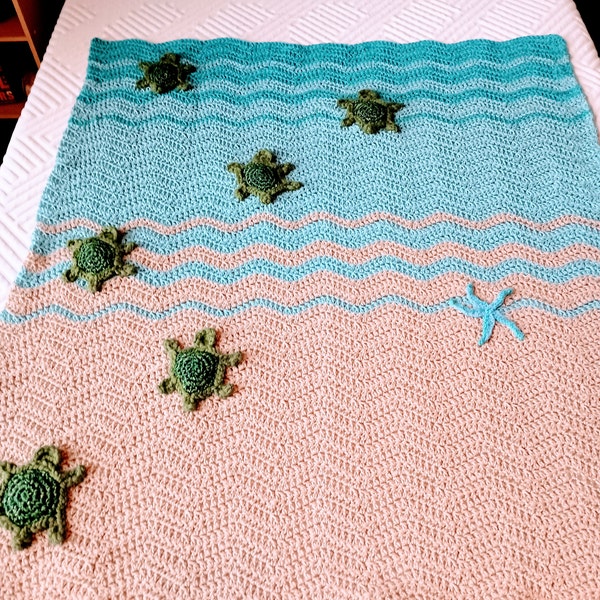 INSTANT DOWNLOAD Crochet Pattern ~ Sea Turtle Blanket Pattern ...
