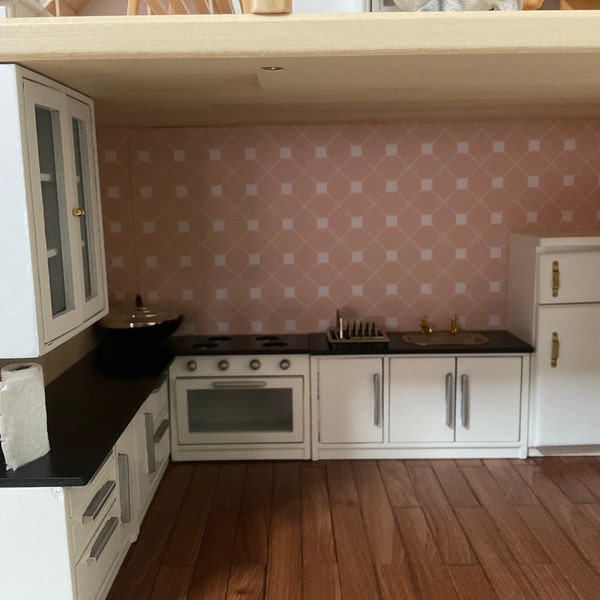 Dollhouse Wallpaper 1:12 Scale Printable Digital Download, Tile ...