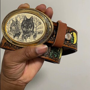 Classic Vintage Incolay Stone Lady Godiva and Centaur Mythology Belt ...