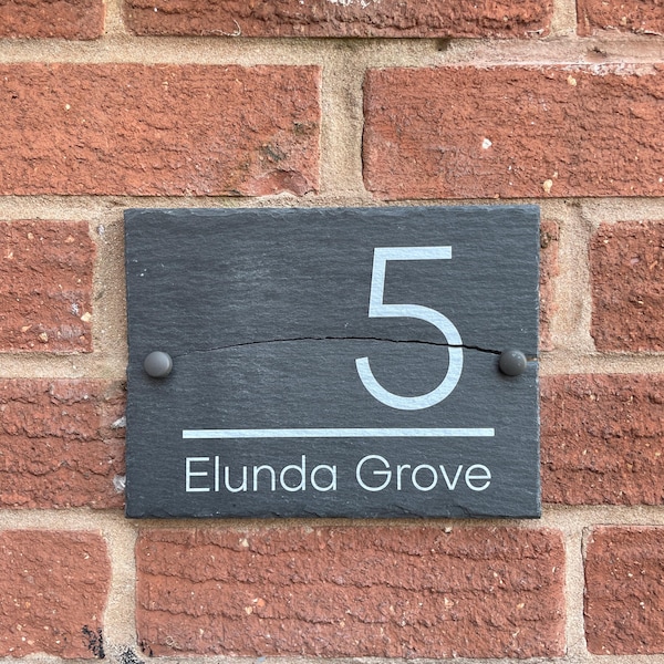 Slate House Sign | Rustic House Plaque - Etsy