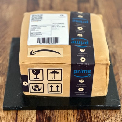 Personalised Edible Postage Label Prints Amazon Edible Parcel Cake ...