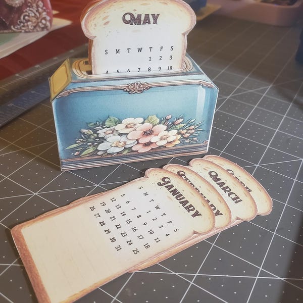 Toaster 2026 Calendar Gift Box Printable, Christmas Handmade Gift, DIY ...