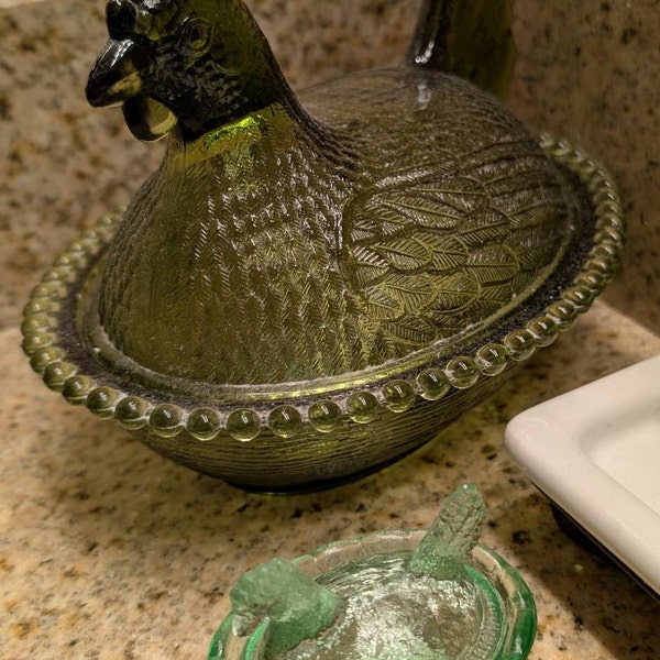 Jadeite Green Glass Salt & Pepper Shaker Set, LRG - Depression Style ...