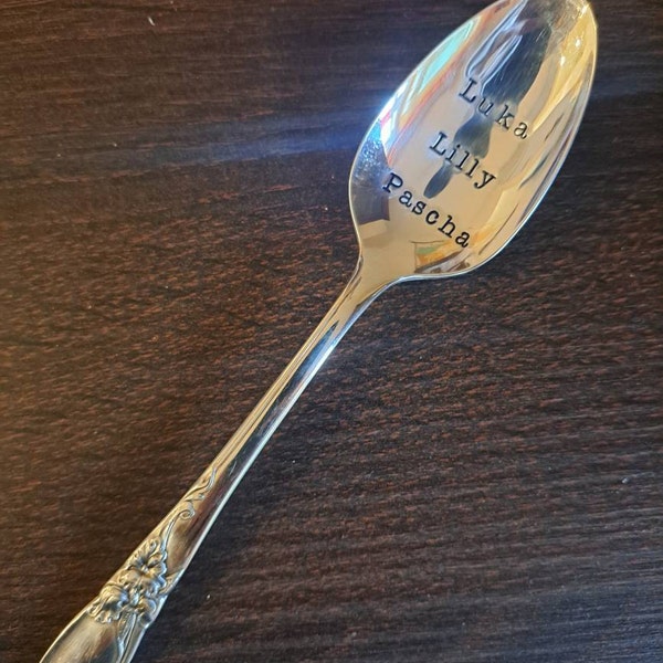 Vintage Silver Plated Custom Stamped Spoon, Hand Stamped Vintage ...