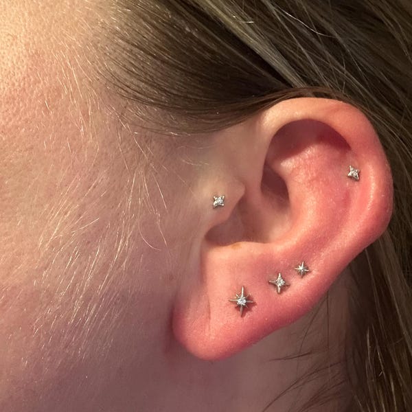 G23 Titanium Smiley Face Stud Tiny Stud Earring Minimalist Earring ...