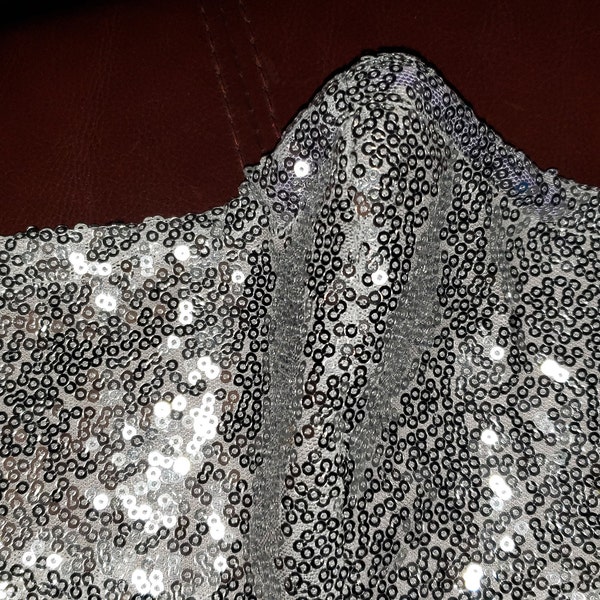 Silver Sequin Fabric, 3 Mm Full Sequins on Mesh Fabric - Etsy