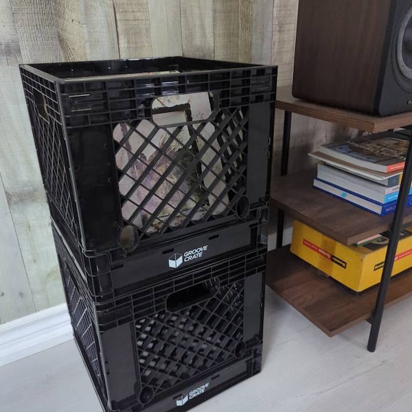 Vinyl Record Storage Crate for 12" Vinyl LP Collapsible and Stackable ...