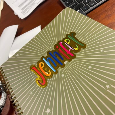 Two Tone Name Sticker Custom Double Layer Pattern Decal Two Color ...