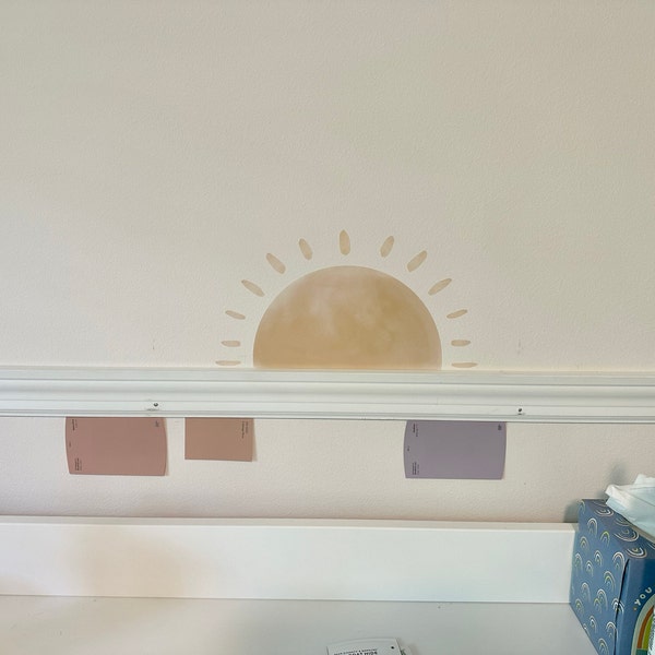 Large Sun Removable Wall Decal / Oversized Sun Decal / Watercolor Sun ...