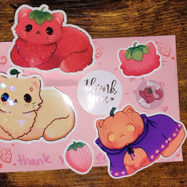 Lemon Cat Sticker ~ Lemon Loaf ~ Holographic Sticker ~ Cute Cat ~ Cat ...