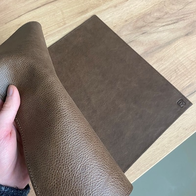 Rustic Brown Genuine Leather Rectangular Placemats Personalized ...