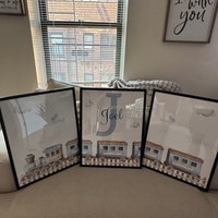 Choo Choo Train Set of 3 Unframed Personalised Name Poster Print ...
