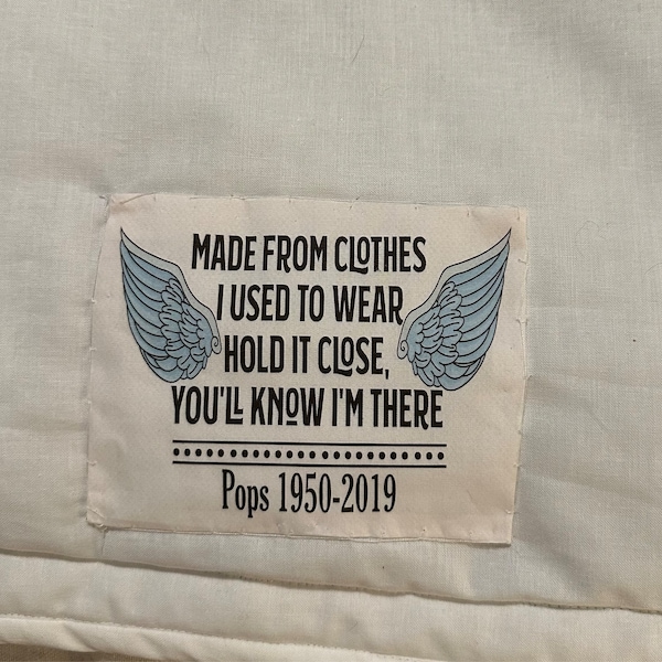 Memory Quilt Label is Available in Sew-on Form in Cotton or Polyester ...