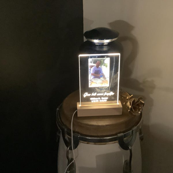 Custom Personalized Photo LED Wood Stand Room Night Light up Table Lamp ...