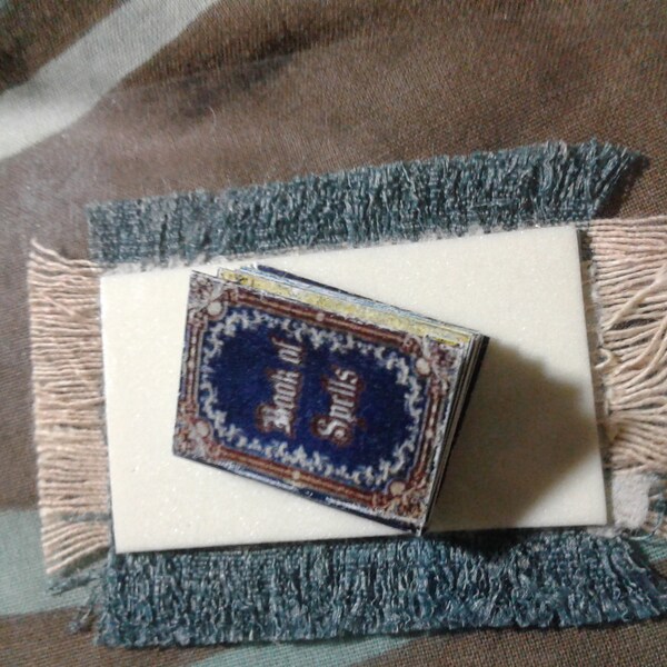 Book Of Spells Dollhouse Miniature Book 12th Scale Openable Miniature Book With Readable Magic