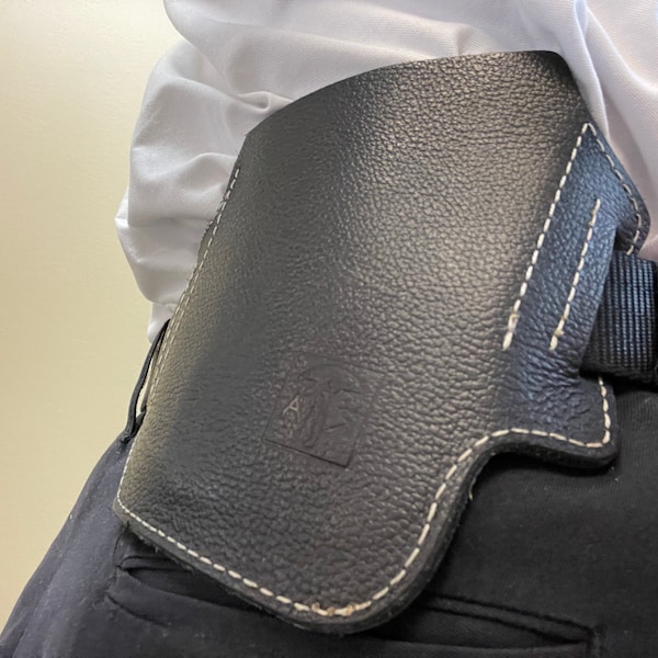 Slanted Leather Phone Holster, Leather Phone Case With Belt Loops ...
