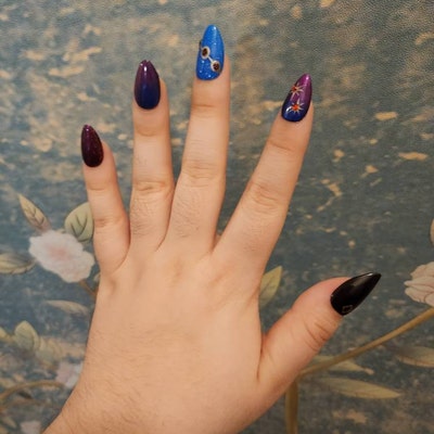 Raven Inspired Press on Nail Set - Etsy