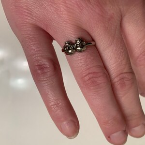 Double Skull Stacking Ring Antique Silver Two Skull Stackable Ring - Etsy