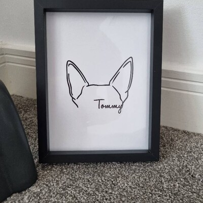 Dog Ears Print Poster Home Décor Gift Minimalist Personalised Print Pet ...