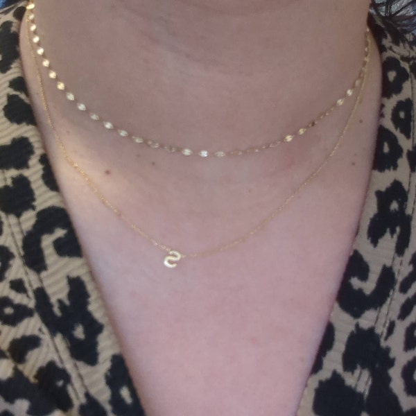 Gold Tiny Initial Necklace, Personalized Initial Necklace, Gift Letter ...