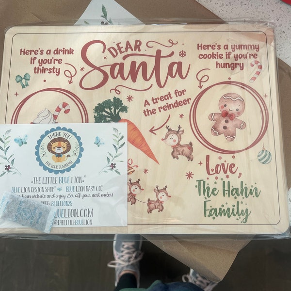 Wooden Santa Milk and Cookie Tray, Personalized Santa Cookie Tray ...