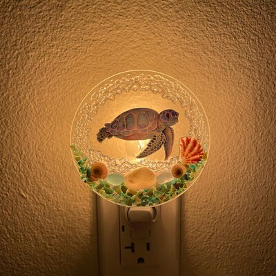 Sea Turtle Seashell Beach Night Light - Etsy