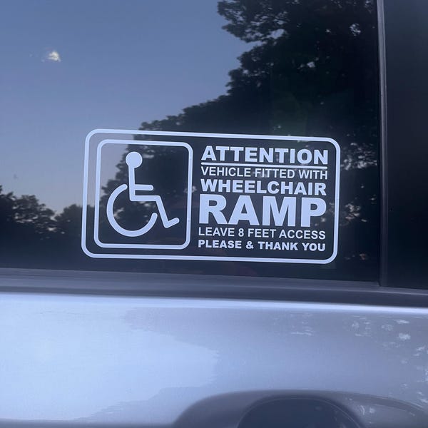 Handicap Wheelchair Ramp Access Decal - Disabled Car Decal - Handicap ...