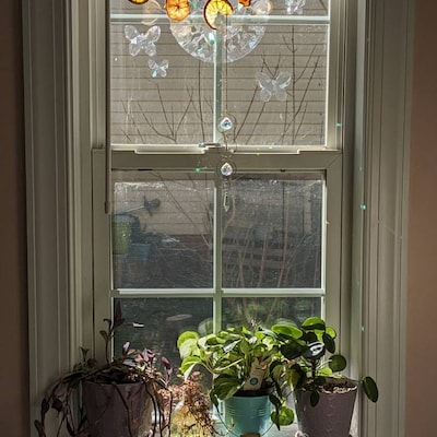 Sun Face With Lashes Window Cling Bling Holographic Rainbow Maker Sun ...