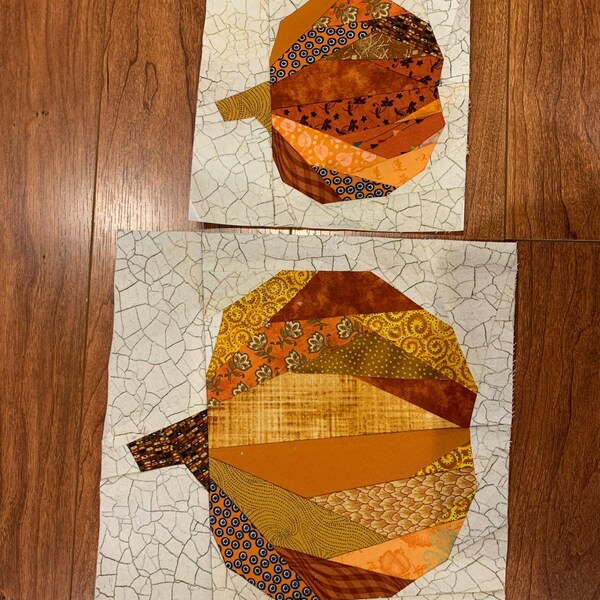 Pumpkin Paper Pieced Autumn Quilt Block Pattern - Etsy