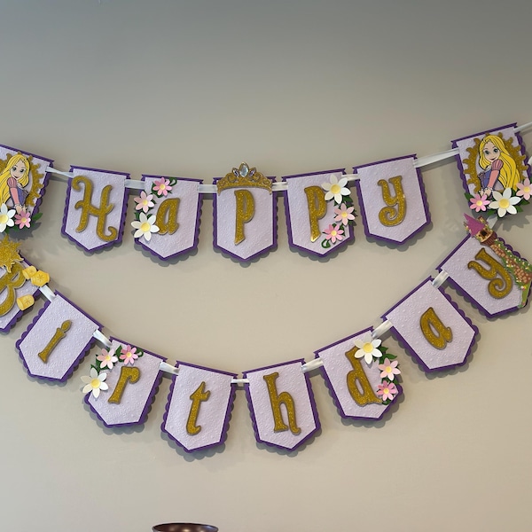 Rapunzel Banner | Disney Princesses Theme Party Decor | Princess ...