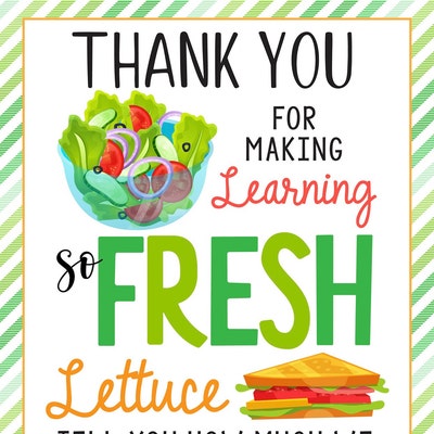 Salad Appreciation Sign Staff Teacher Appreciation Week Lunch - Etsy