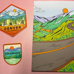 Colorado Sticker Mountain Landscape Art Wildflower Travel Souvenir Gift ...