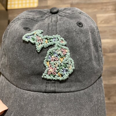 Hand Embroidered State Hat Embroidered Hat Hand Embroidered Hat Floral ...