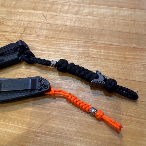 95 Paracord Micro Knife Lanyard 2pk, Blue Cord Snake Knot With Metal ...