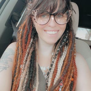 Wool Dreads Ombre Brown on Blond Dreadlocks Threads, Ribbons Boho ...