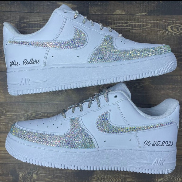 Rhinestone Air Force 1s Swooshes and Toe Box Bling Bedazzled Shoes Cute ...