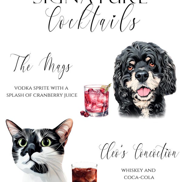 Signature Drink Sign Dogs, Signature Drink Sign Dog, Signature Drinks ...