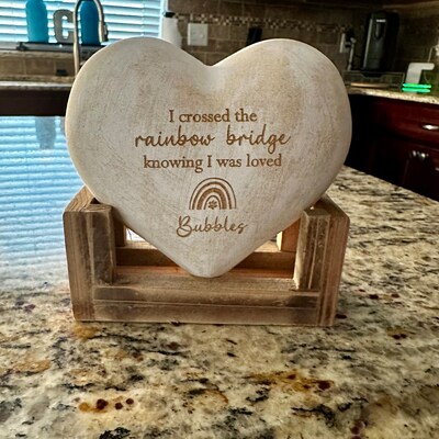 Crossed the Rainbow Bridge Memorial Plaque Pet Memorial Gift Rainbow ...