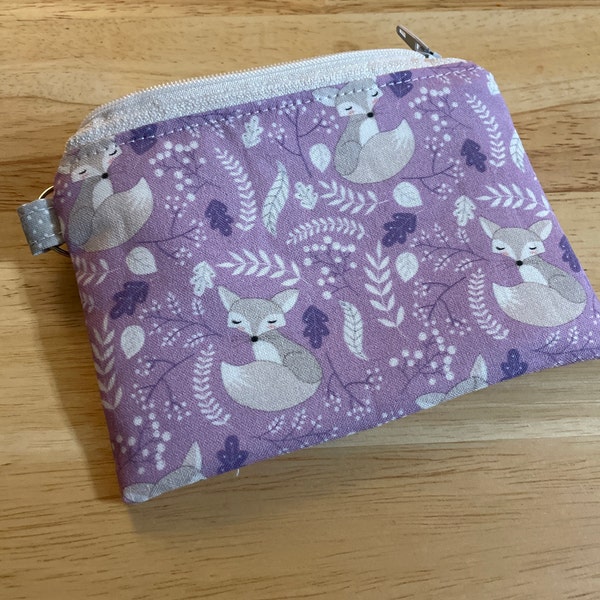 Tiny Micro Zipper Pouch Keychain Tiny Fabric Coin Purse Pill or Earbud Holder Handmade in Fun ...
