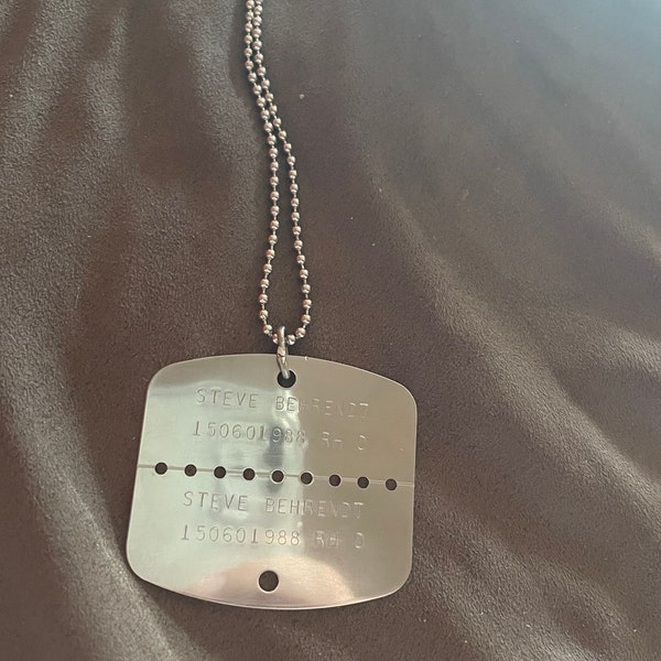 WW2 Dog Tag Set. Notched Style Stainless Steel Tags With Choice of ...