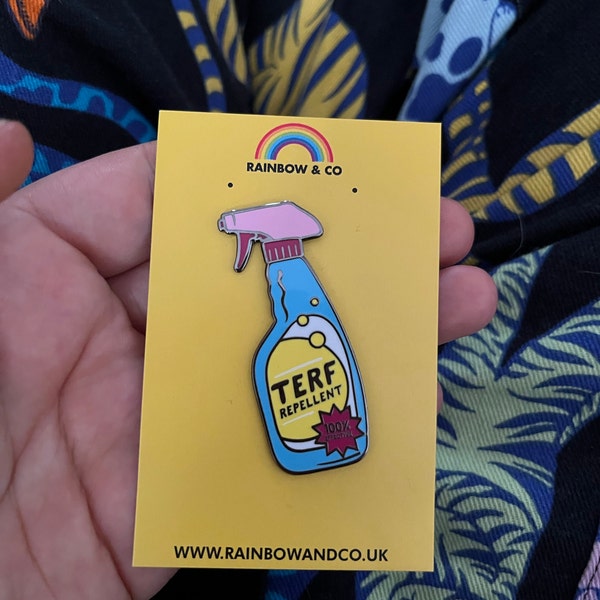 TERF Repellent Enamel Pin | Trans Rights Pride Badge - Etsy